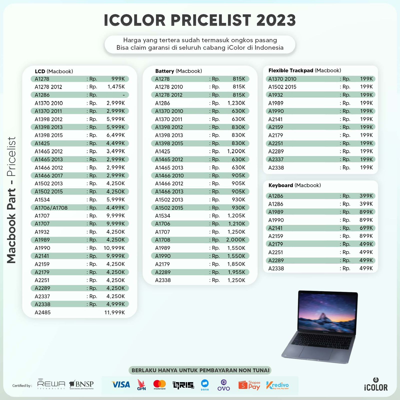 [UPDATED] PRICELIST iCOLOR 2023 ( KHUSUS NON TUNAI DAN BERLAKU DI ...