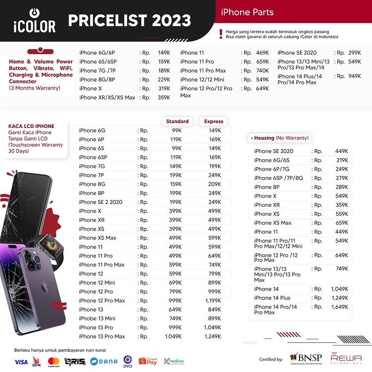 [UPDATED] PRICELIST iCOLOR 2023