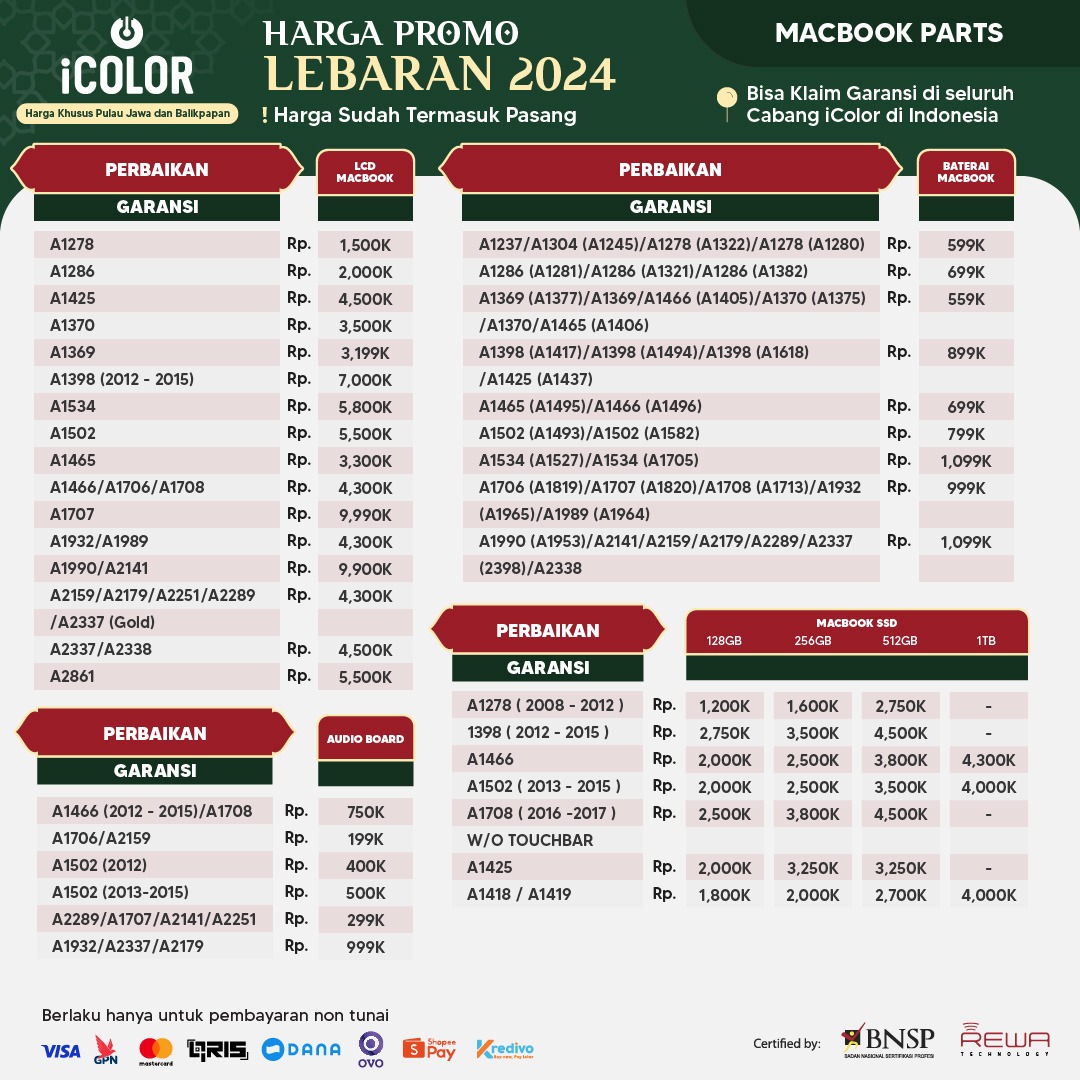 PRICELIST PROMO LEBARAN 2024
