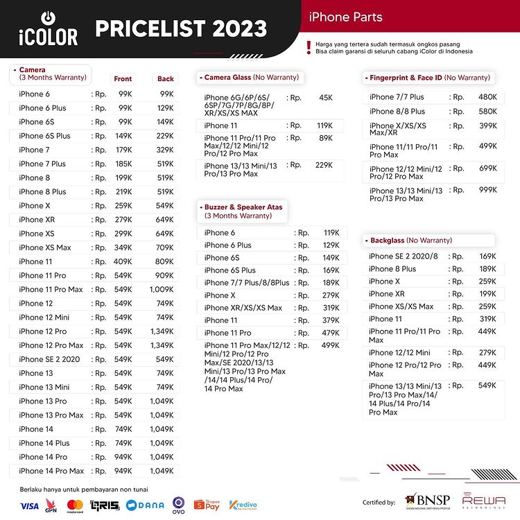 [UPDATED] PRICELIST iCOLOR 2023