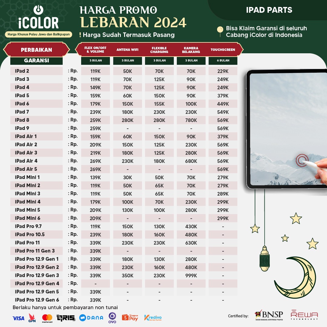 [UPDATED] PRICELIST PROMO LEBARAN DAN SPESIAL OPENING ICOLOR JATIWARINGIN